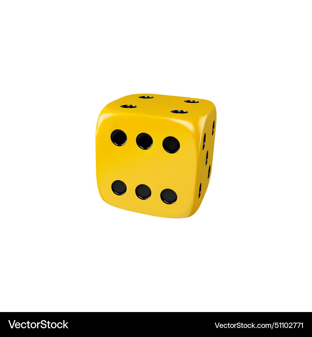 Yellow 3d dice icon Royalty Free Vector Image - VectorStock