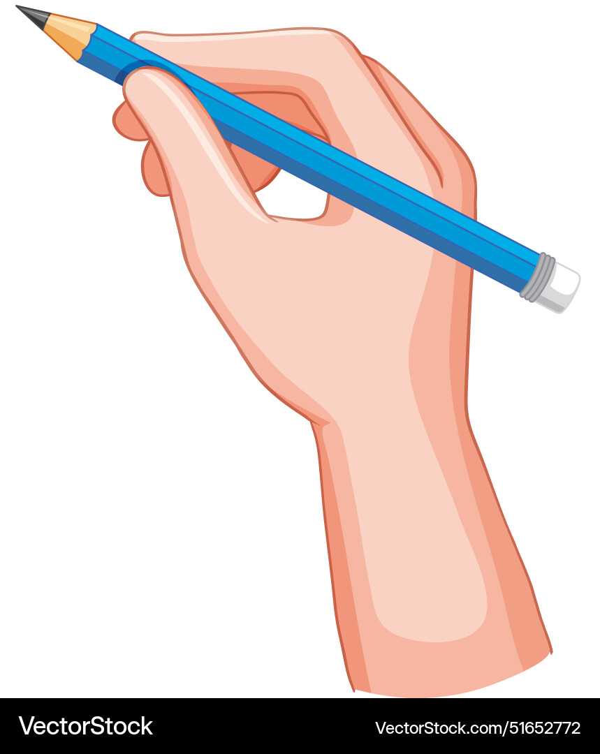 A hand gripping a pencil Royalty Free Vector Image