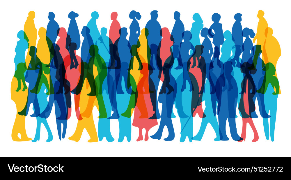 Abstract people silhouettes colorful persons Vector Image