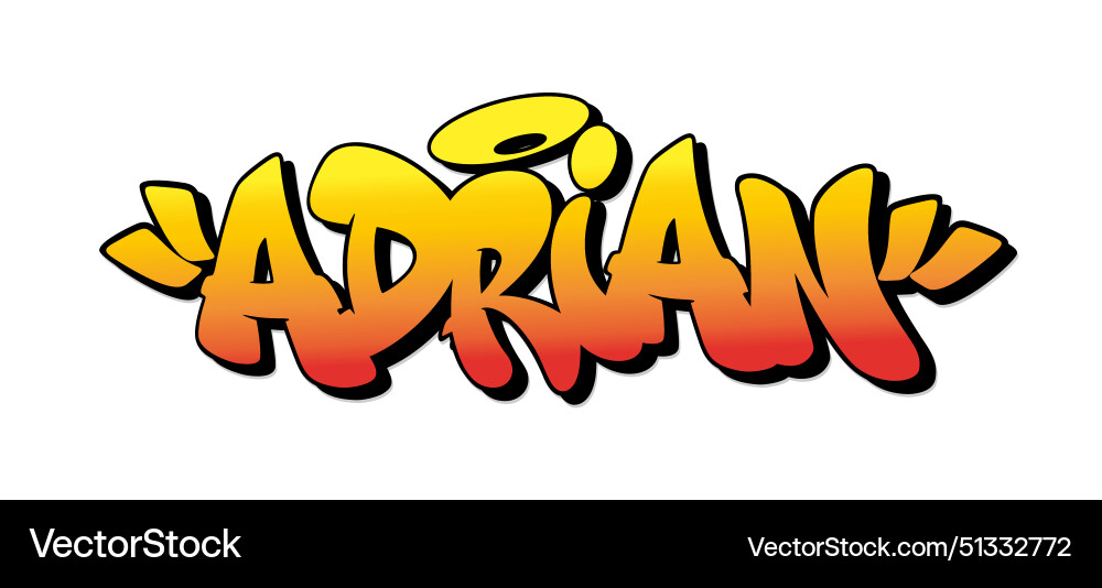 Adrian name in graffiti style Royalty Free Vector Image