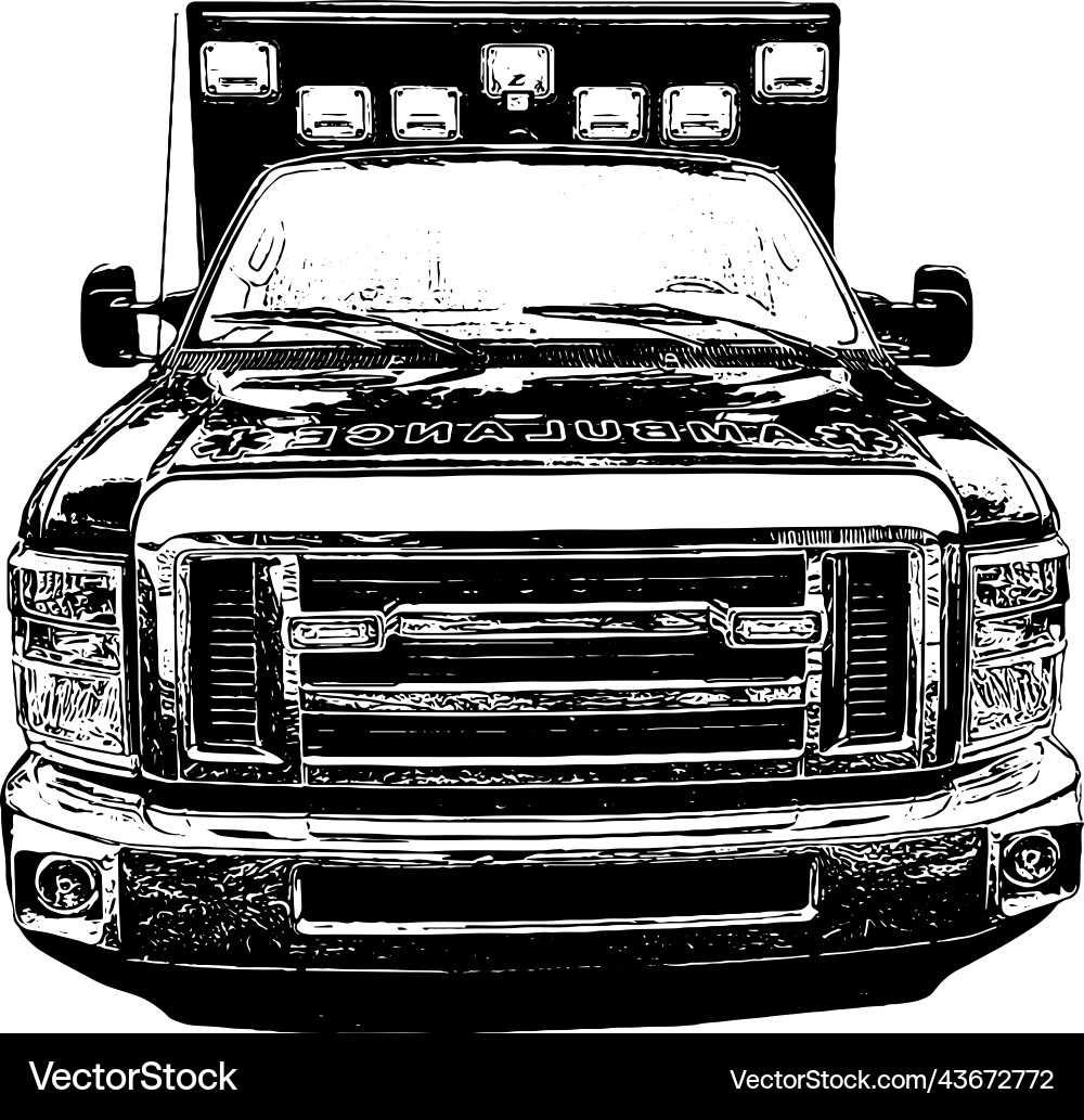 Ambulance from the front Royalty Free Vector Image