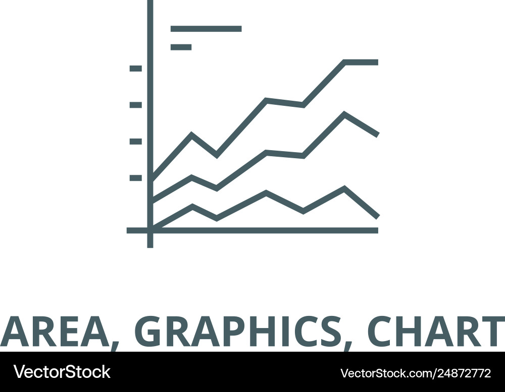 Area graphics chart line icon Royalty Free Vector Image