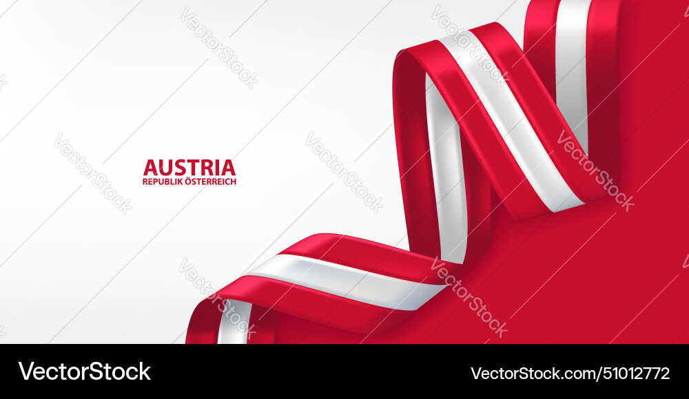 Austria Flag Ribbon Streamer Royalty Free Vector Image