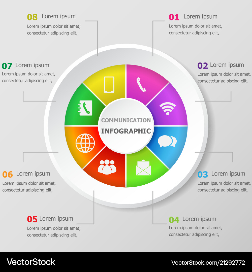 Communication Infographic Template Royalty Free Vector Image