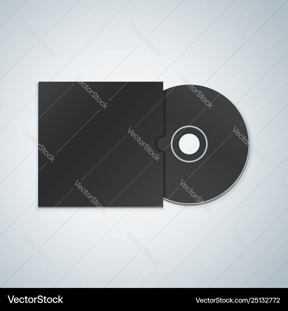 Compact disc cover mockup Royalty Free Vector Image