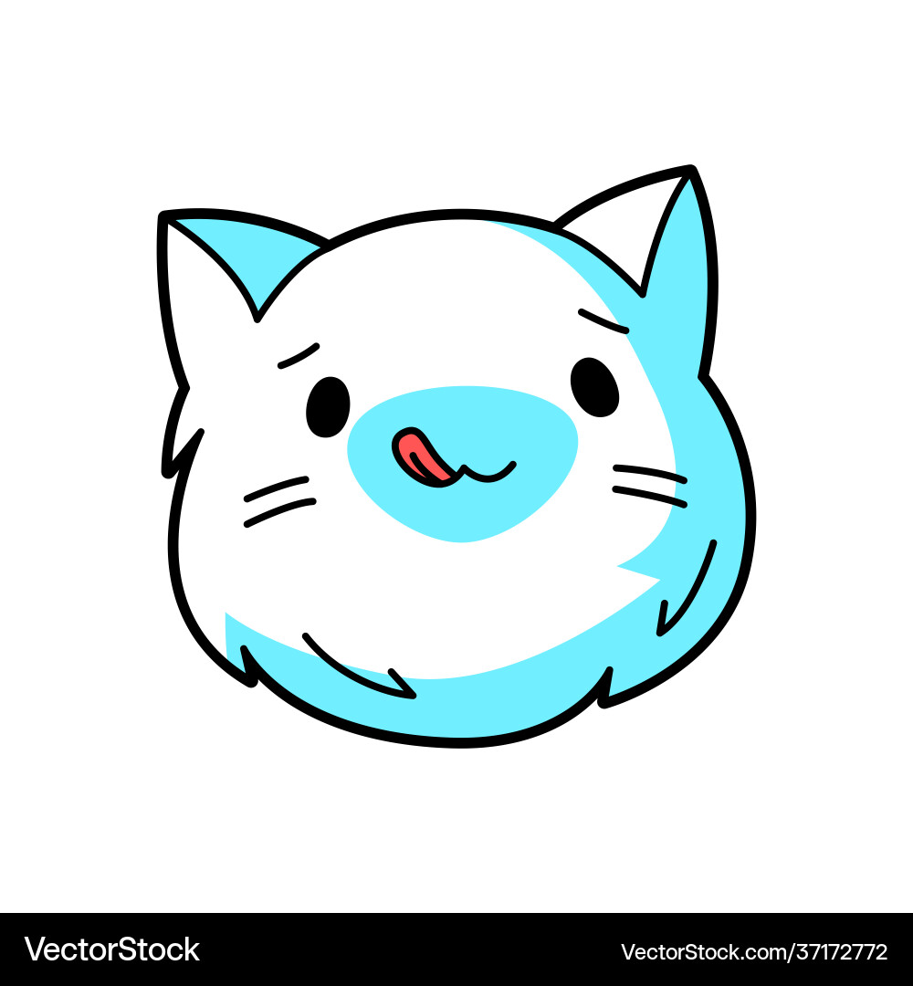 Cute kawaii cat muzzle cartoon Royalty Free Vector Image