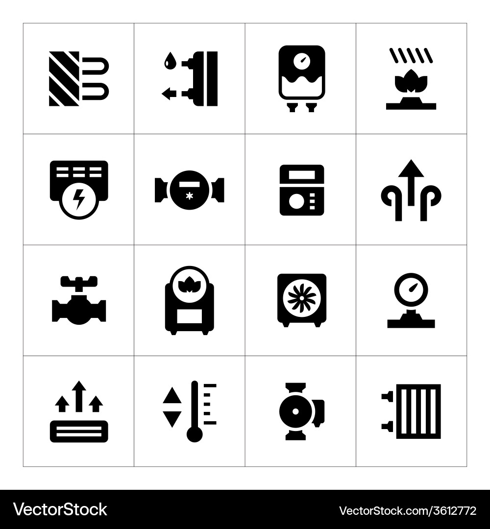 Heating & Temperature Icons Royalty Free Vector Image