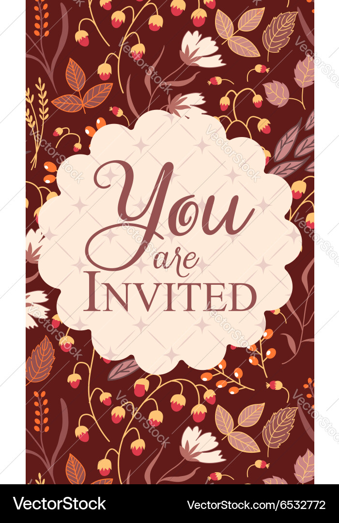 Invitation card with sign you are invited Vector Image