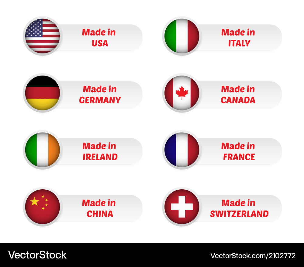 Made in labels Royalty Free Vector Image - VectorStock
