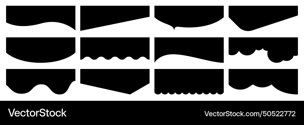 Separator header shapes for website with curve Vector Image