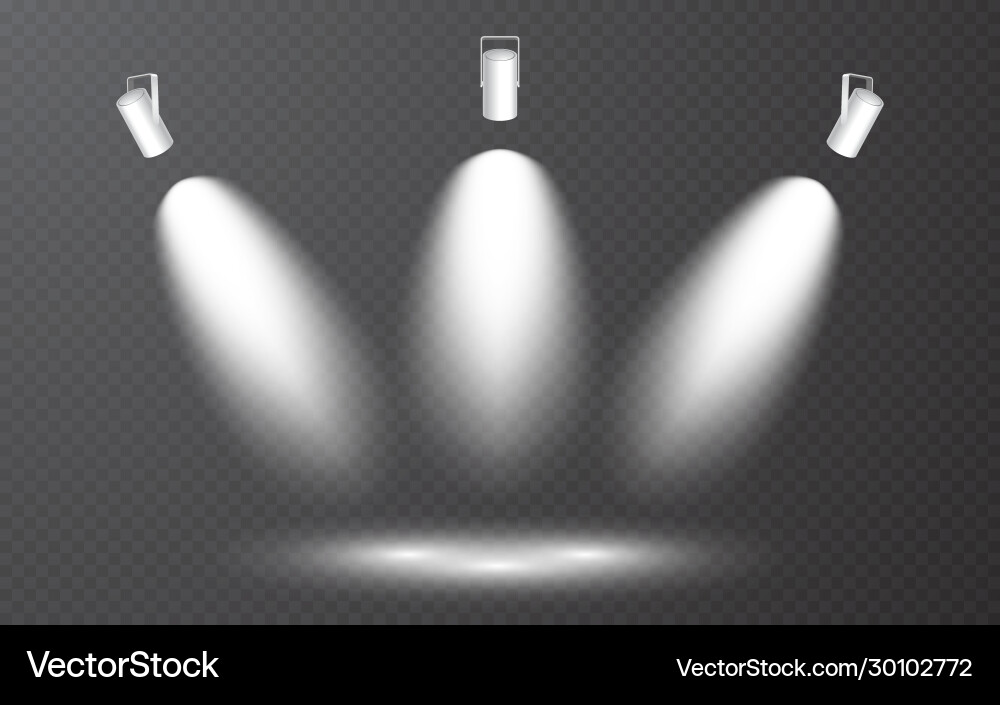 Spotlight set collection on transparent background