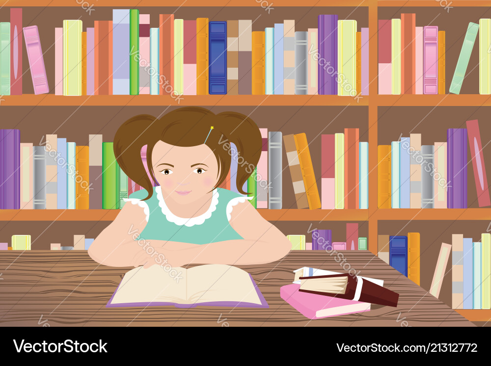 Studying girl Royalty Free Vector Image - VectorStock