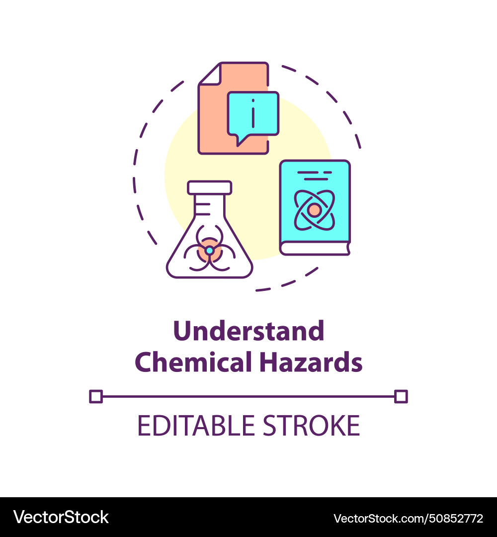 Understand chemical hazards multi color concept Vector Image