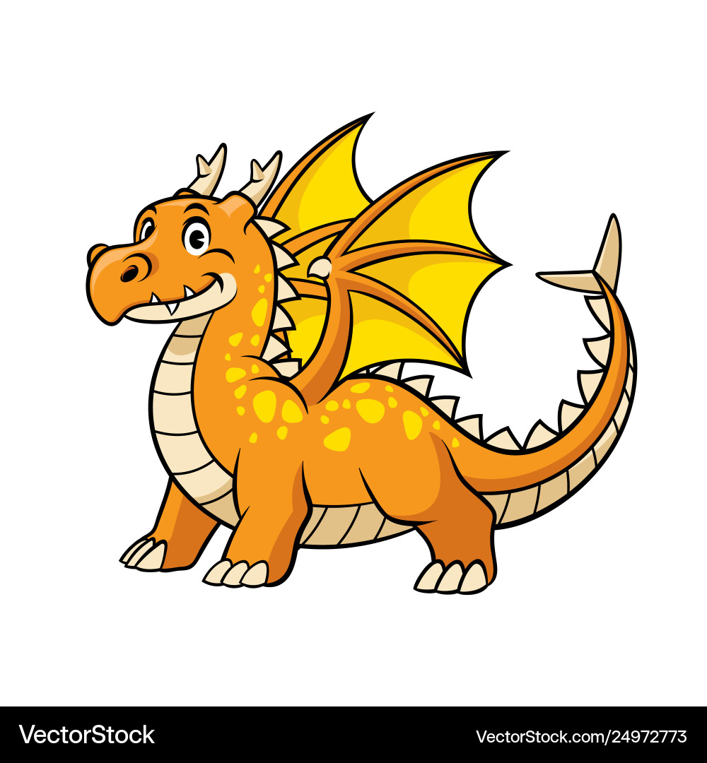 Cartoon happy smiling dragon Royalty Free Vector Image