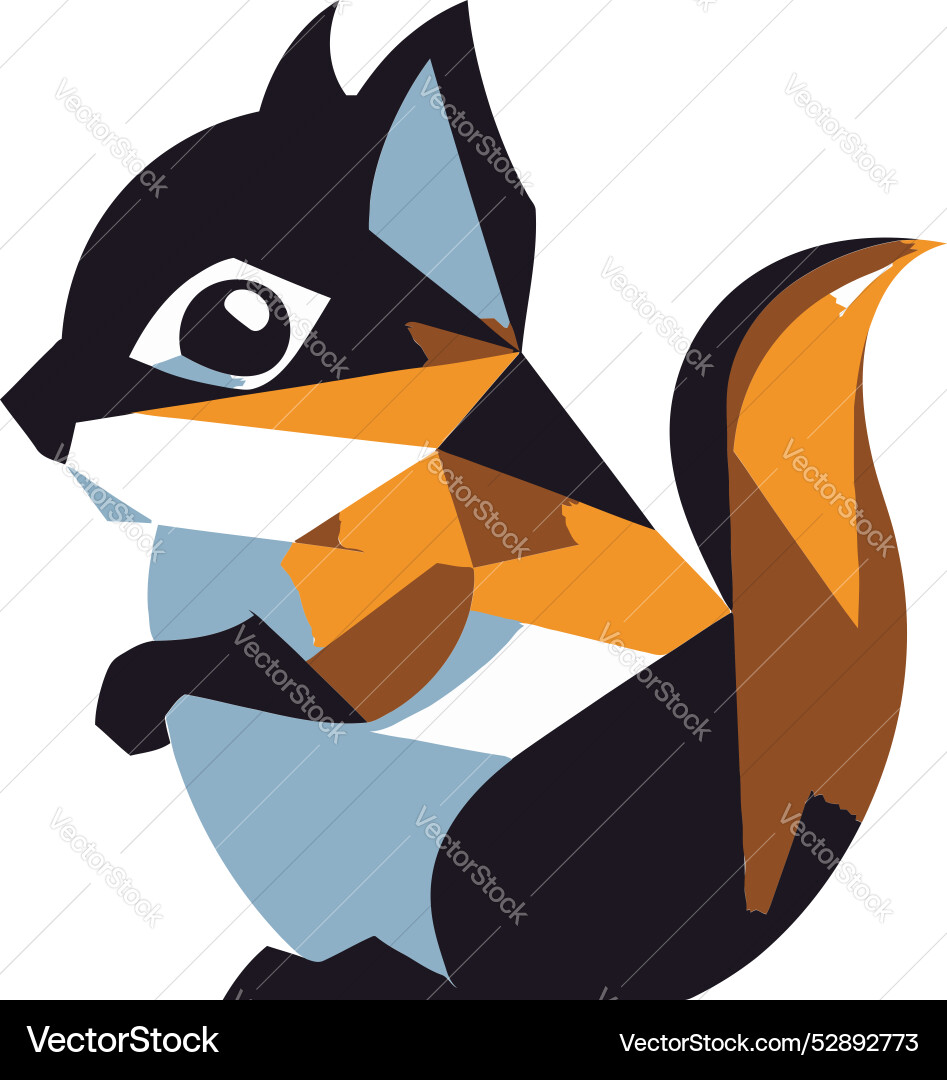 Chipmunk logo design in black Royalty Free Vector Image