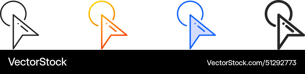 Click iconthin linear gradient blue stroke Vector Image