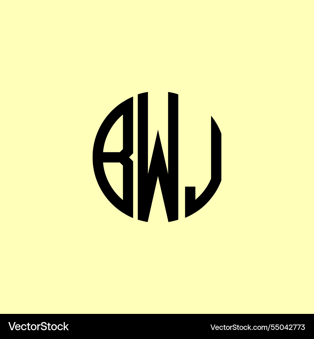 Creative rounded initial letters bwj logo – Royalty-Free Vector ...