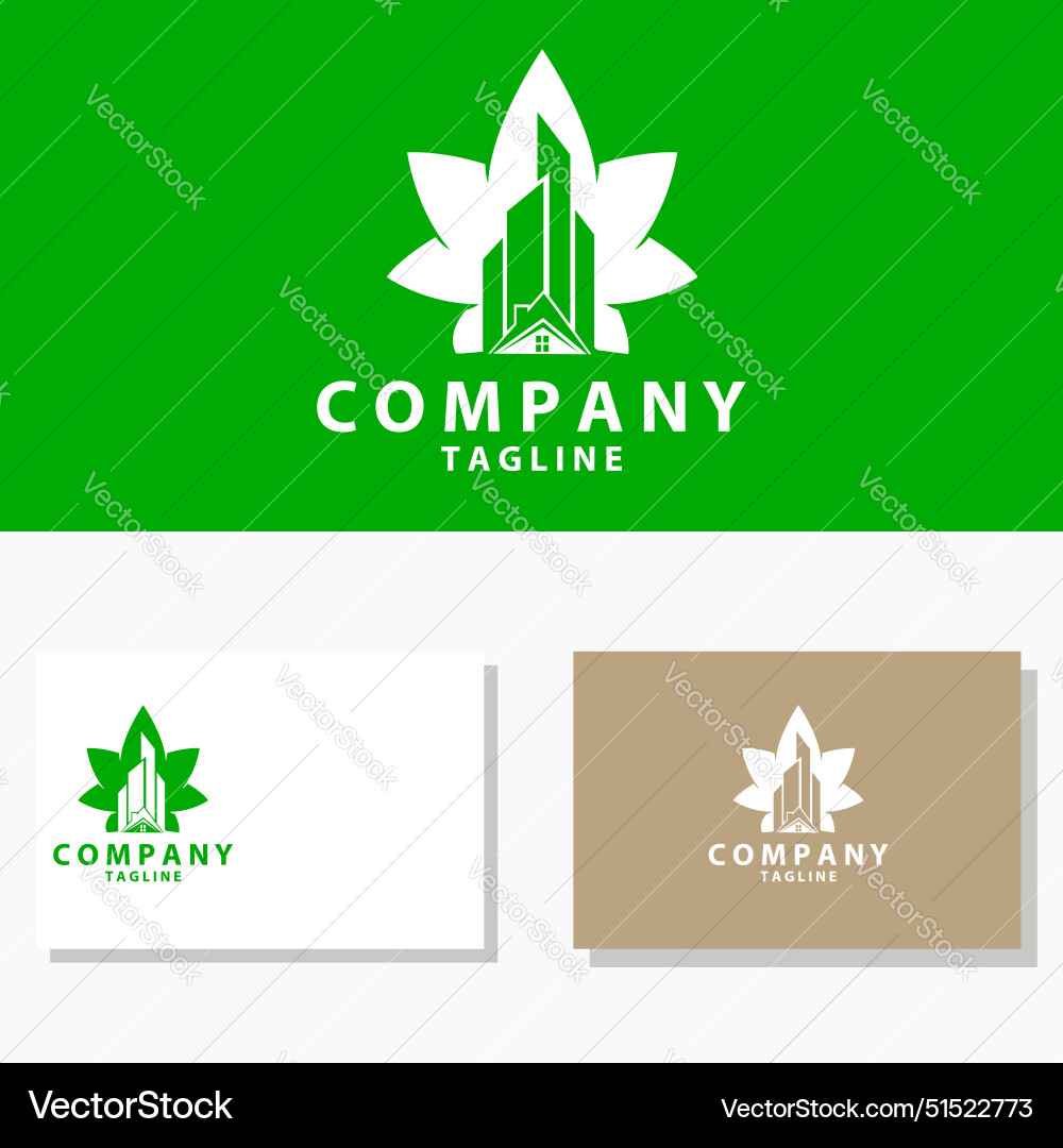 Eco home property logo design Royalty Free Vector Image