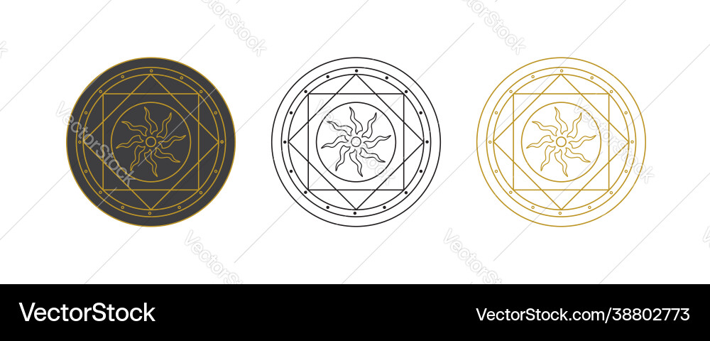 Esoteric sign with sun Royalty Free Vector Image