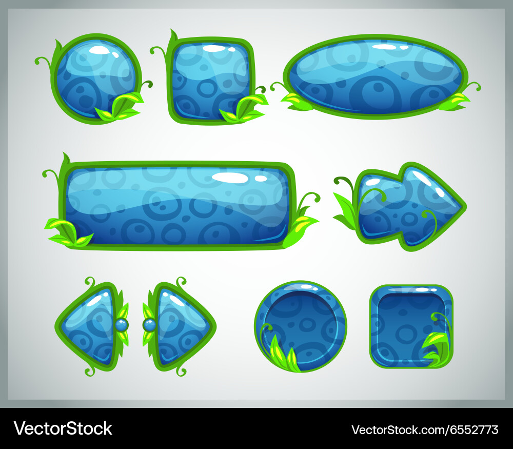 Glossy Blue GUI Icons Royalty Free Vector Image