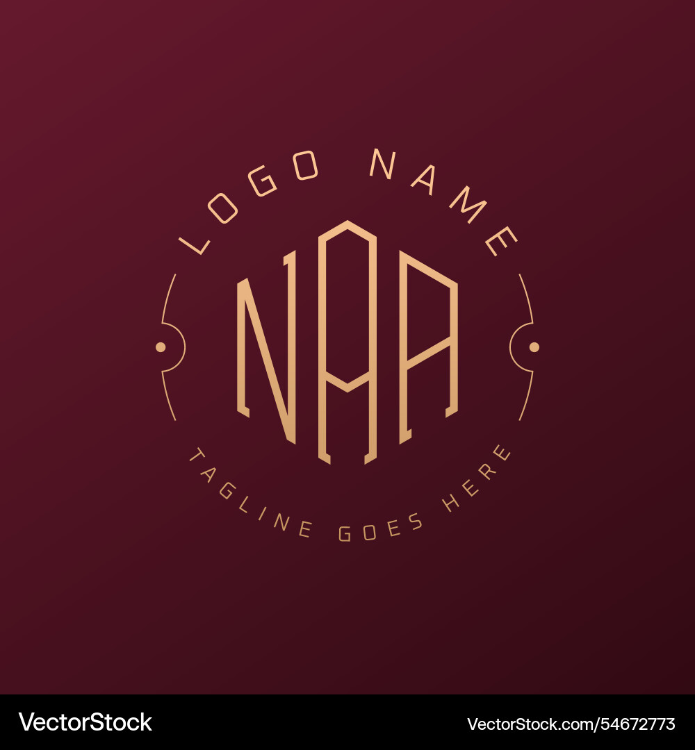 Luxury naa logo design elegant letter Royalty Free Vector