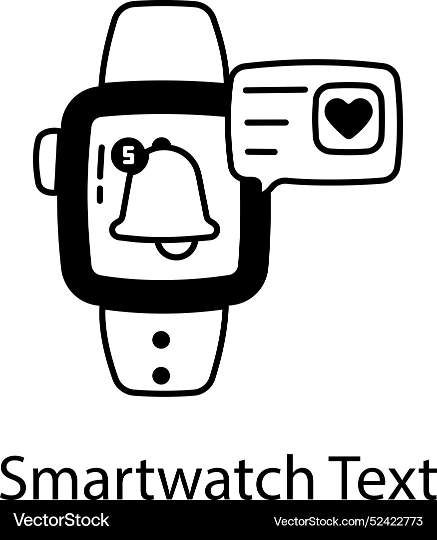 Smartwatch text Royalty Free Vector Image - VectorStock