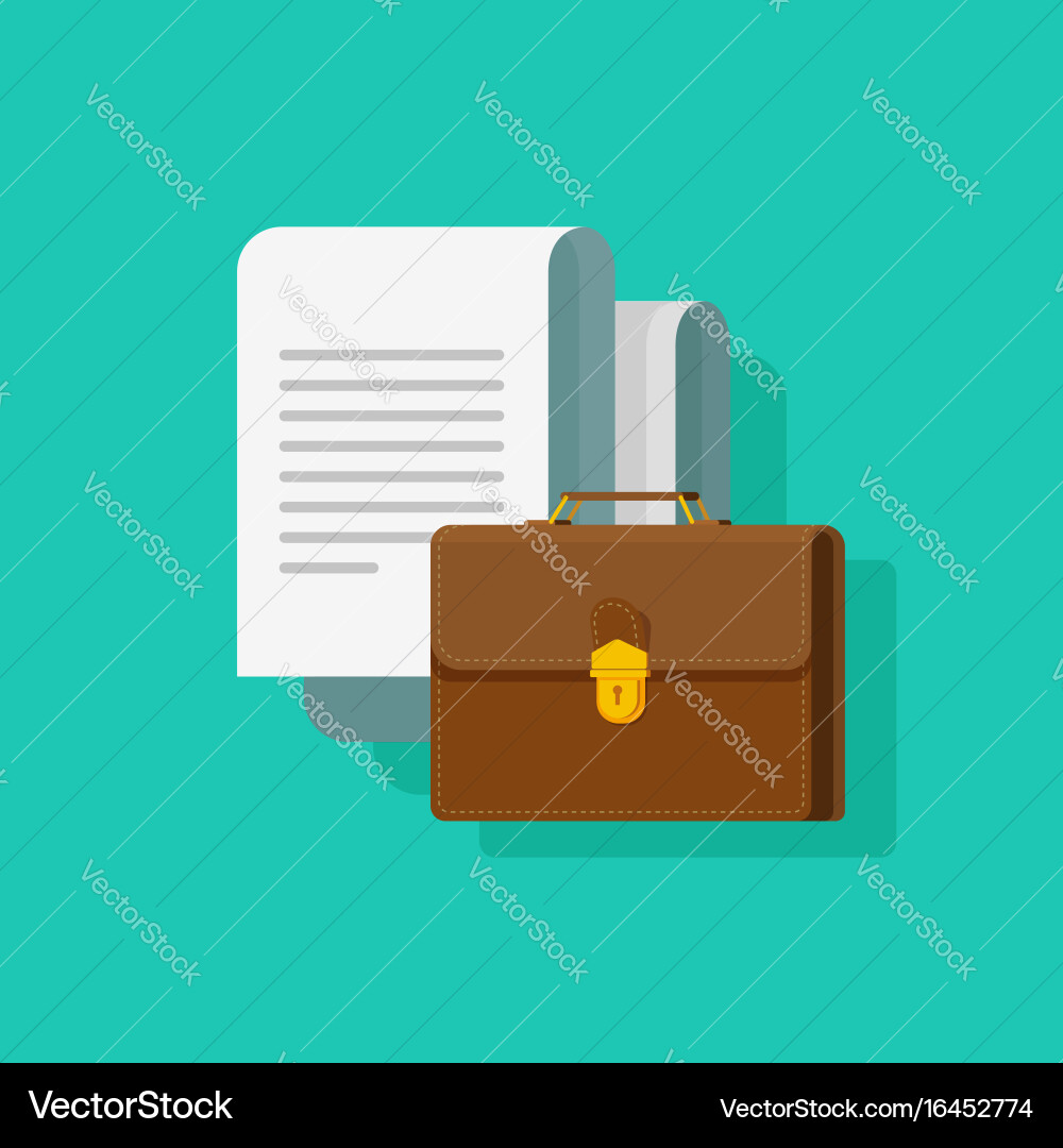 Big documents with briefcase Royalty Free Vector Image