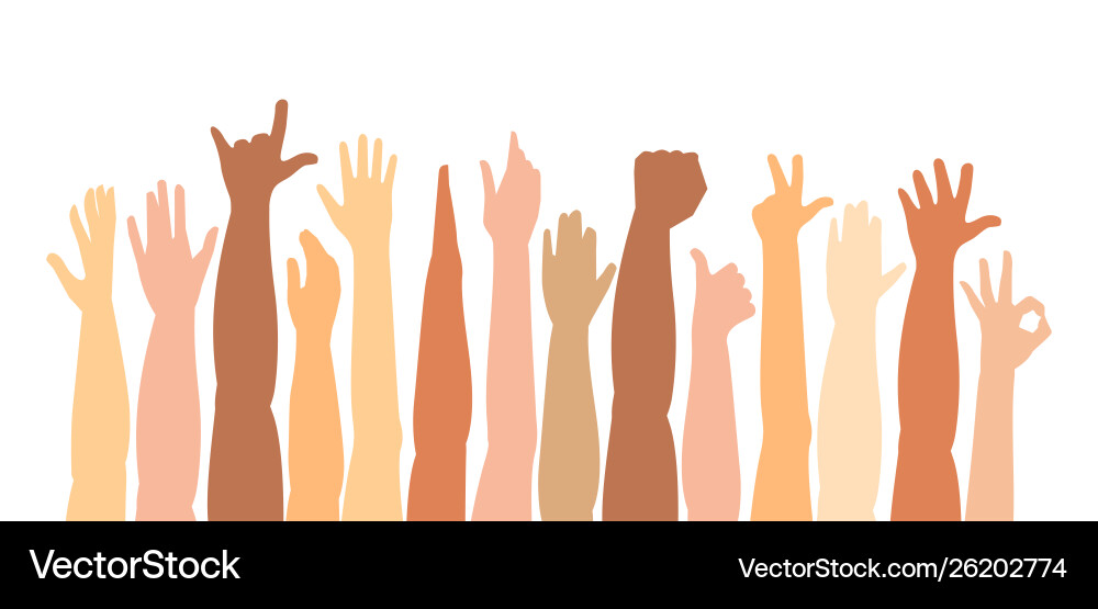 Hands up Royalty Free Vector Image - VectorStock