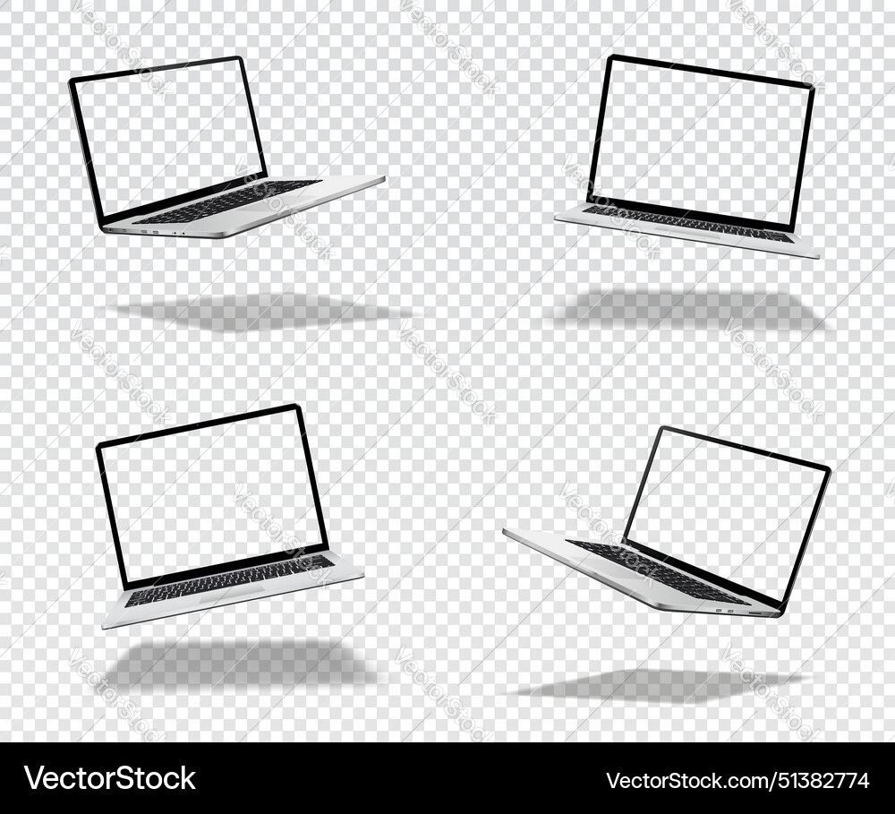 Laptop blank screen mockup realistic Royalty Free Vector