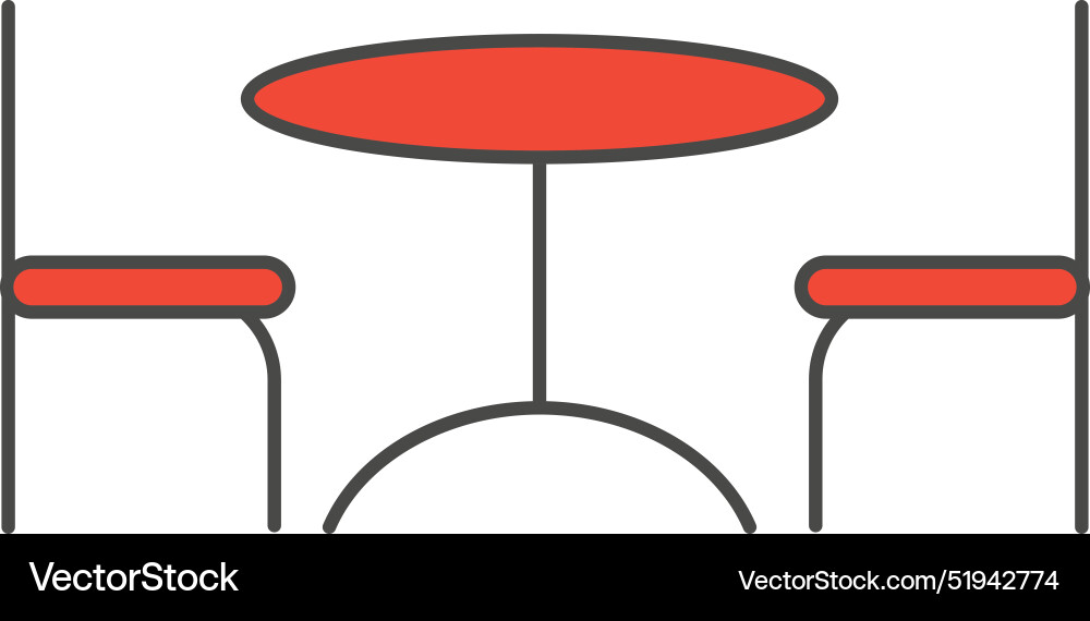 Restaurant table and chair icon Royalty Free Vector Image