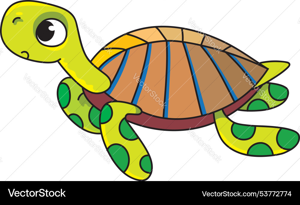 Sea theme turtle in the ocean Royalty Free Vector Image