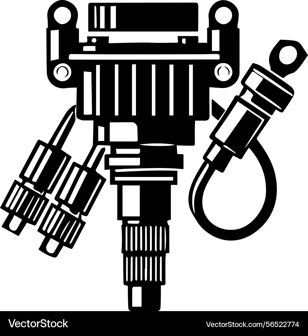 Simple icon of a ignition system logo design Vector Image