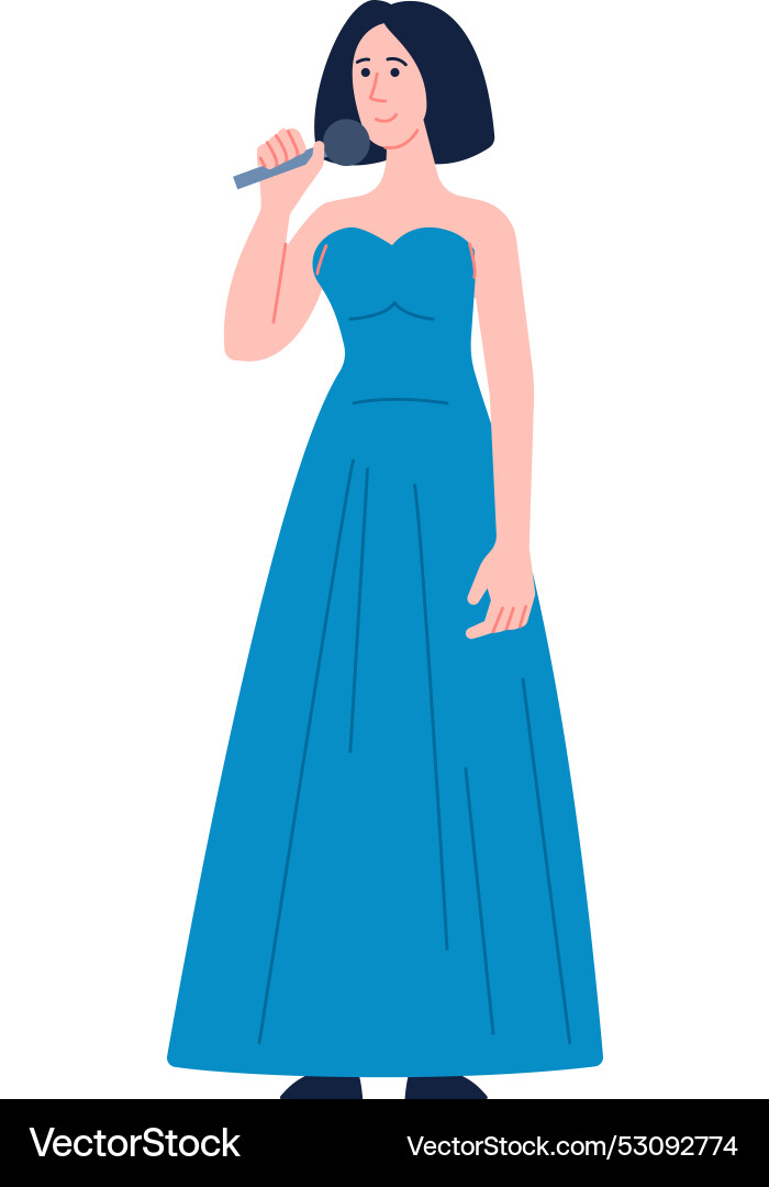 Singing woman character music performance pop Vector Image