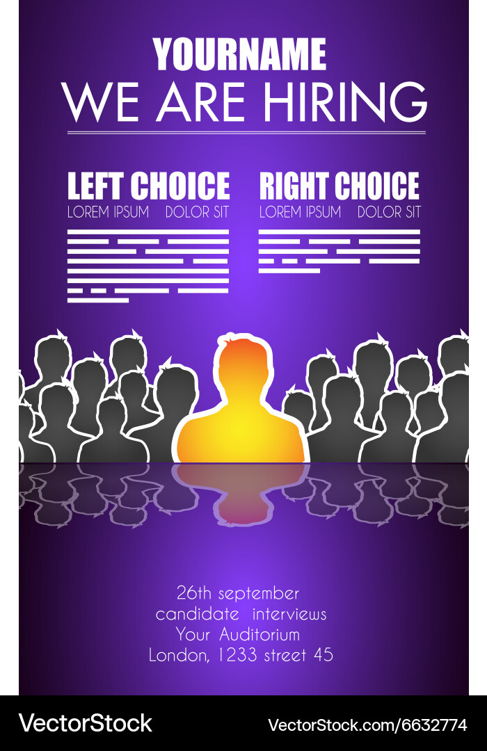 We are hiring background for your posters Vector Image