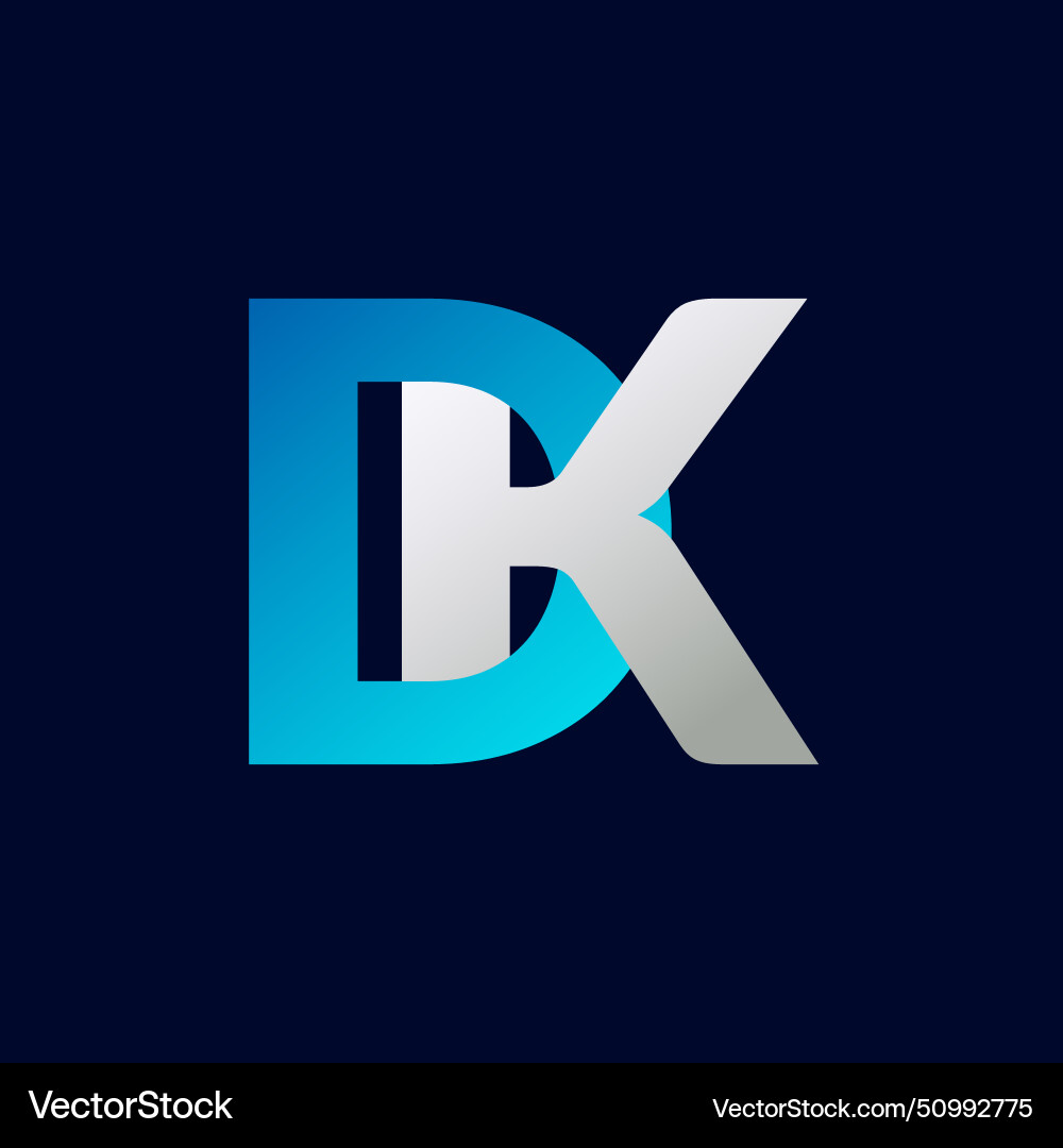 Abstract dk letter logo design template Royalty Free Vector