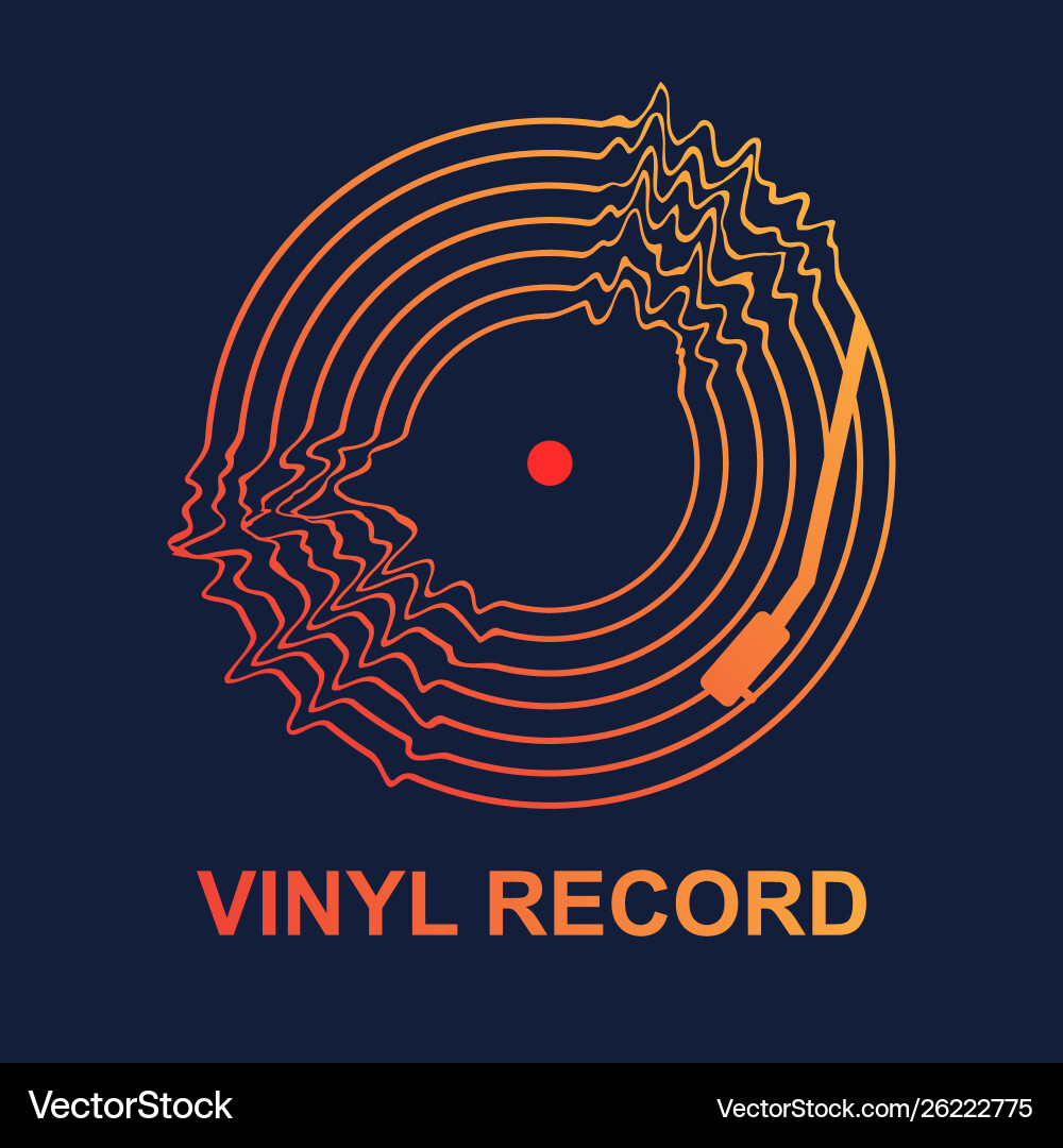 Abstract vinyl record wave music with dark Vector Image