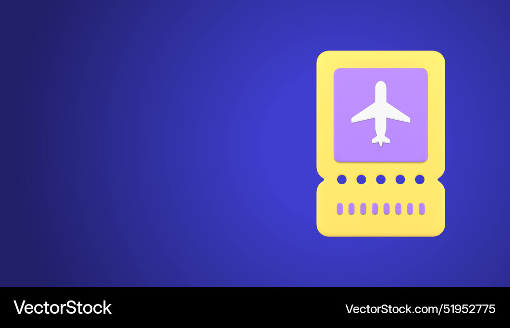 Airplane flying departure pass ticket boarding Vector Image