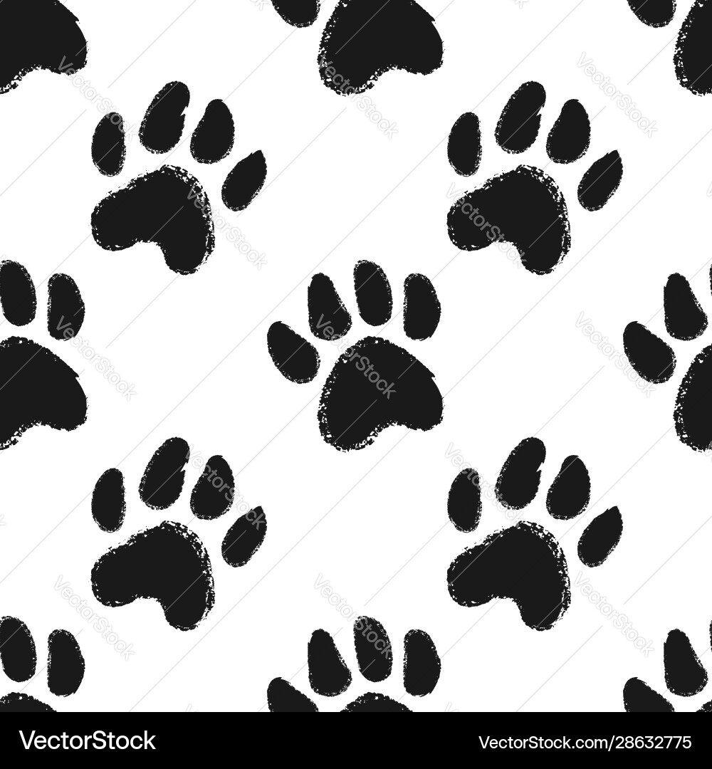 Animal Paw Print Pattern Royalty Free Vector Image