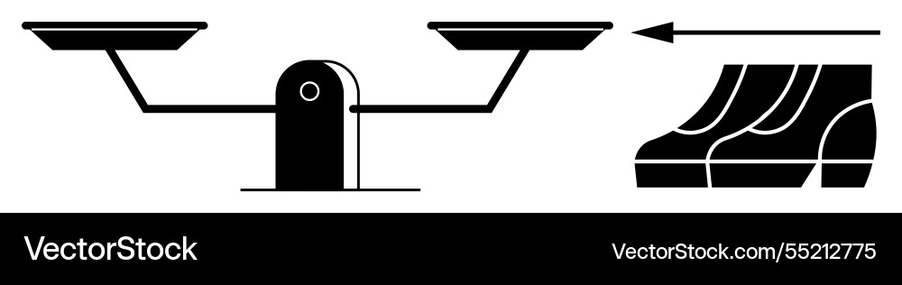Balance scale and perceived weight indicating Vector Image