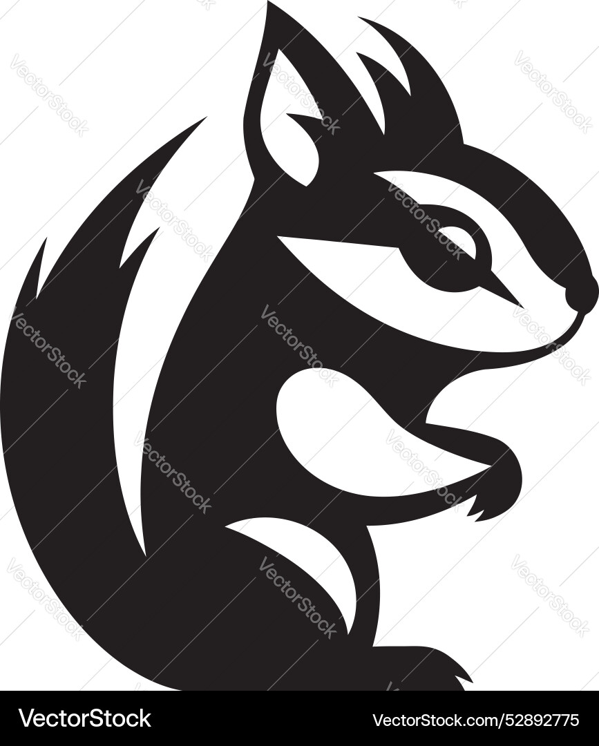 Black chipmunk logo template design Royalty Free Vector
