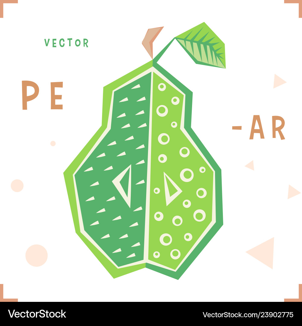 Cartoon pear isolated Royalty Free Vector Image