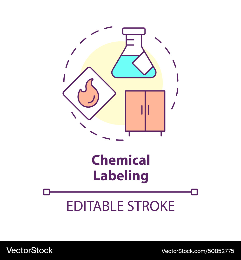 Chemical labeling multi color concept icon Vector Image