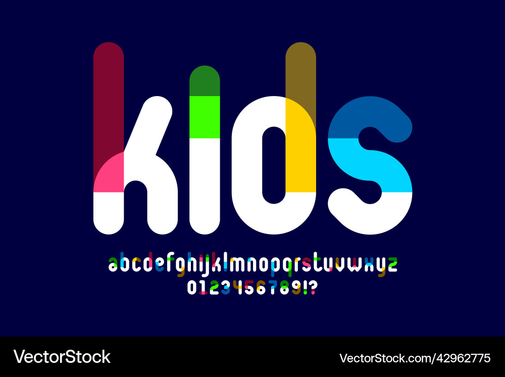 Colorful style font design Royalty Free Vector Image