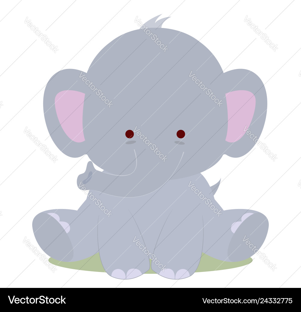Cute Baby Elephant Cartoon Royalty Free Vector Image