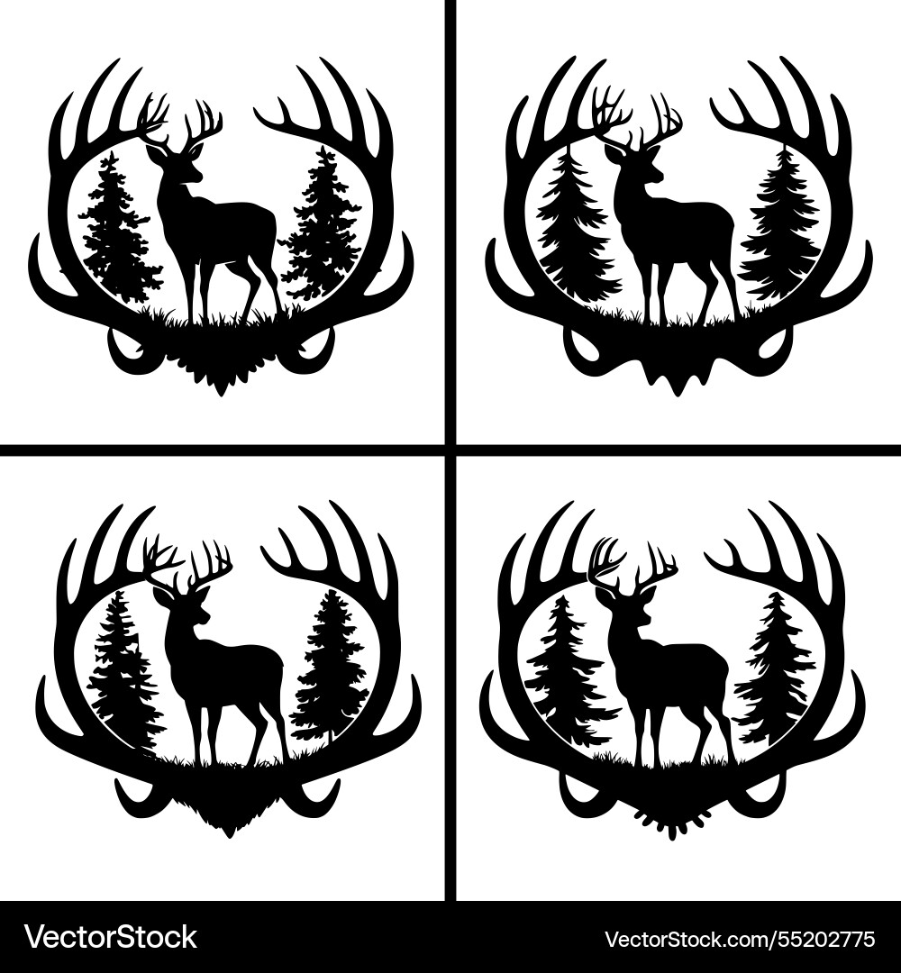 Detailed deer head whitetail deer Royalty Free Vector Image