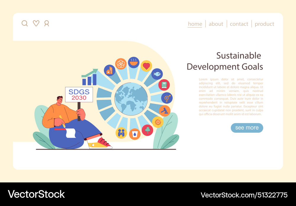 Global ambition visual for 2030 charting a course Vector Image