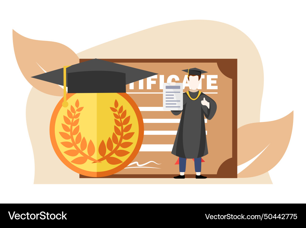 Graduation flat design Royalty Free Vector Image