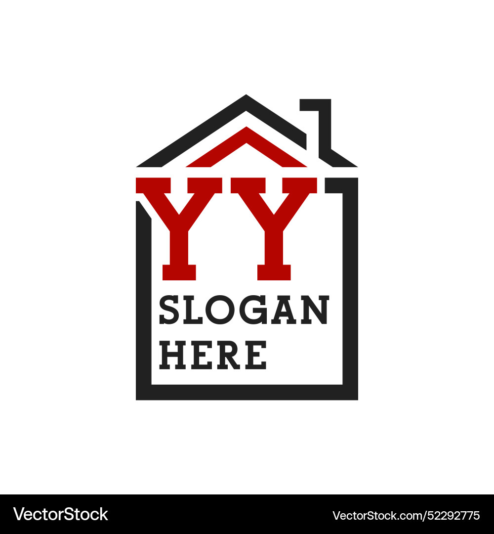 Initial yy house logo for roofing letter real Vector Image