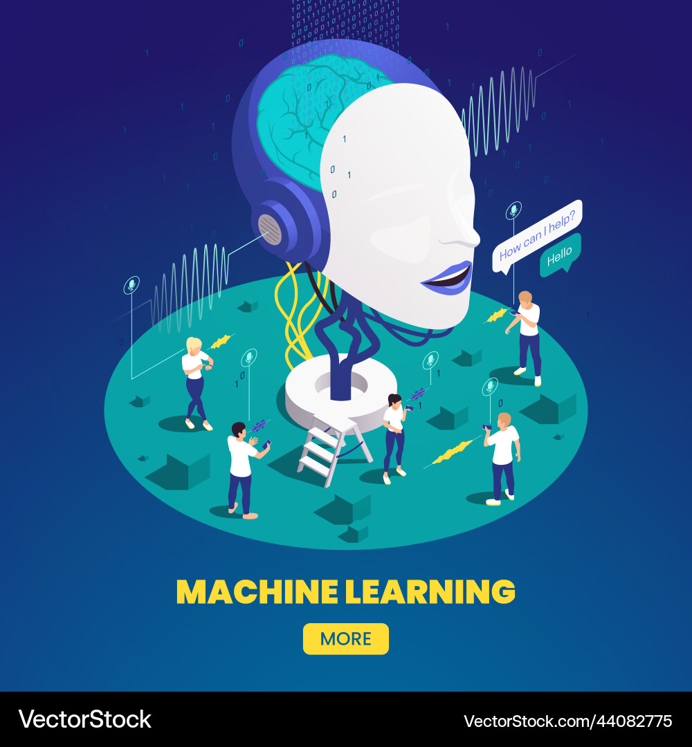 Machine learning head composition Royalty Free Vector Image