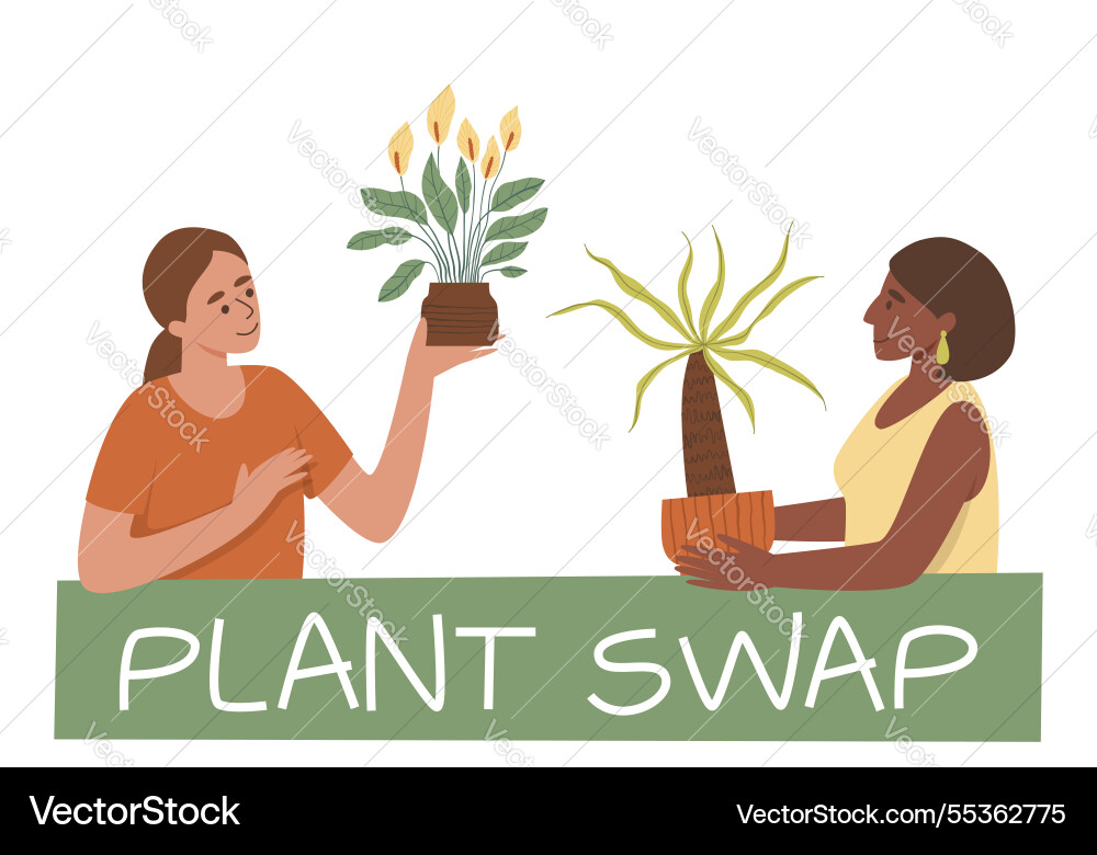 Plant swap Royalty Free Vector Image - VectorStock